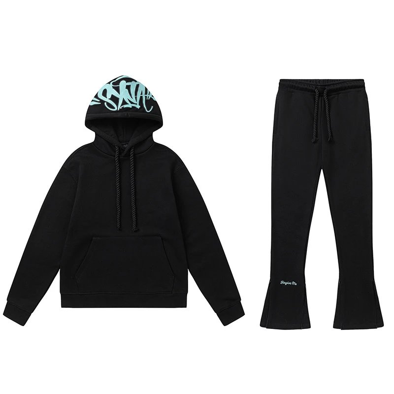 SYNA FLARRED BLACK CYAN TRACKSUIT – KITHREPS